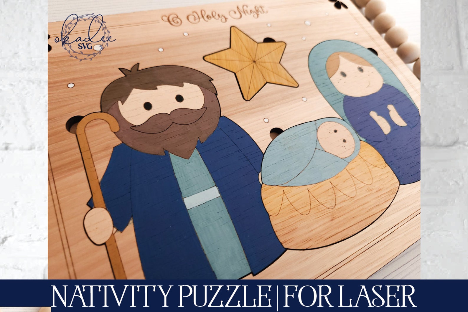 Nativity Puzzle, Laser Cut Nativity, Laser Cut File, Glowforge Nativity, Glowforge Cut File ...