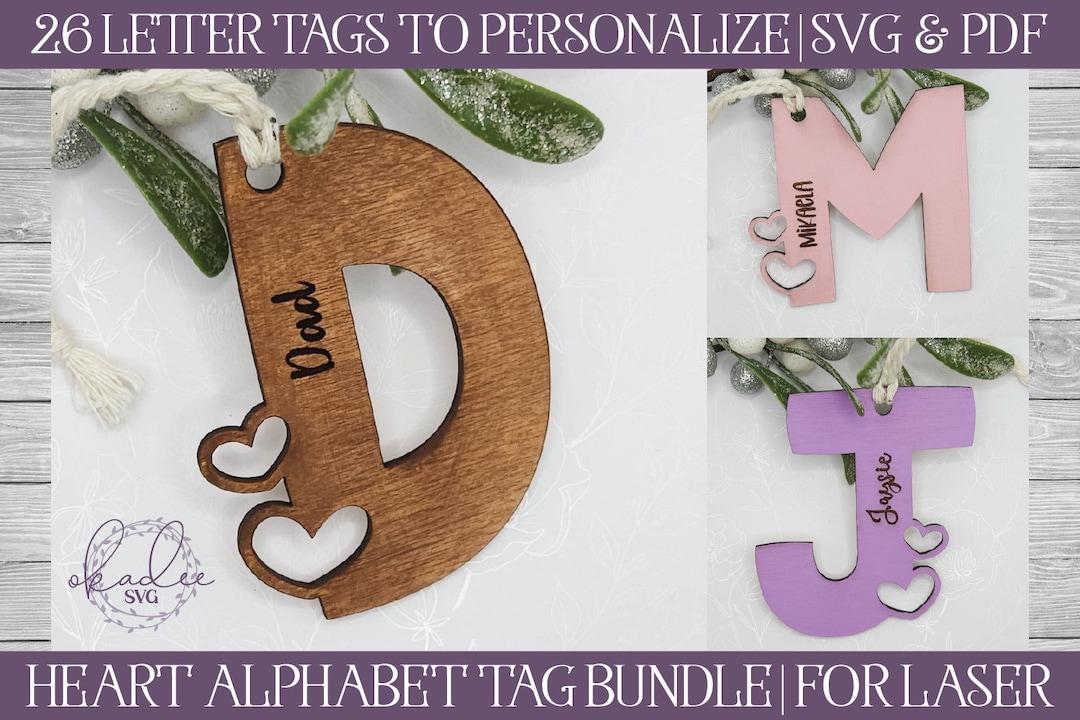 Valentines Monogram, Laser Cut File, Heart Laser Monogram, Heart ...