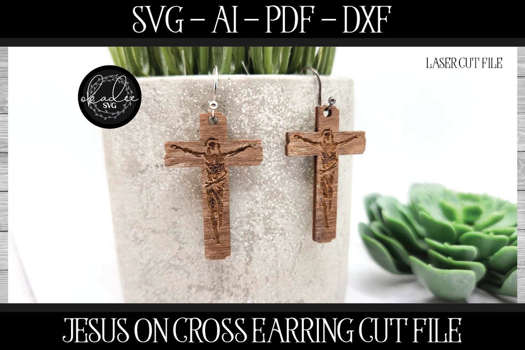 Easter Earring SVG, Jesus Cross Earring, Glowforge Easter, Laser File ...