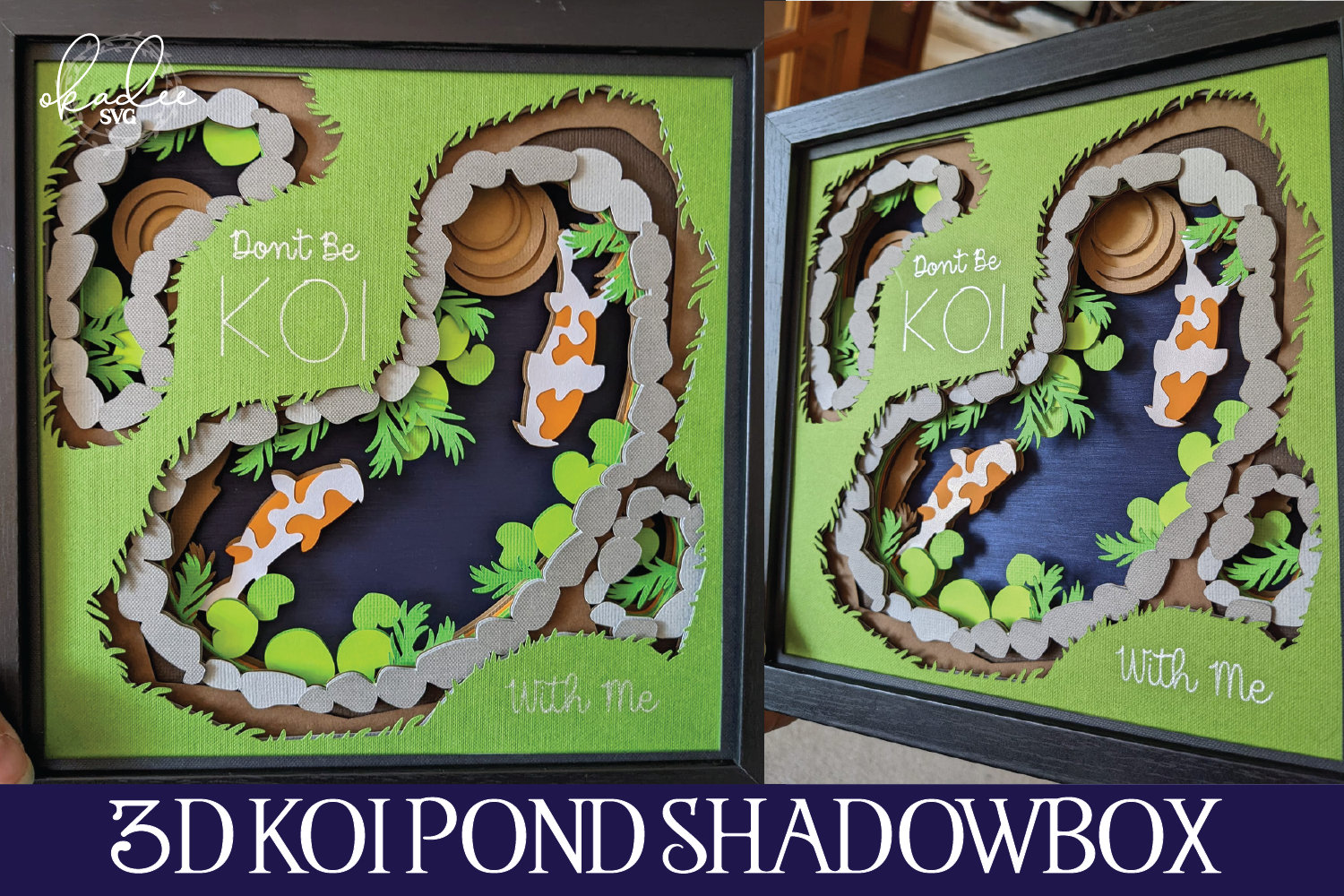 3D Koi Pond SVG, 3D Shadowbox SVG, Layered Koi Pond, Layered Shadowbox ...