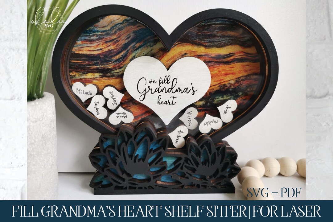 Laser Cut File, Glowforge Cut File, Mother's Day Frame, Grandma Laser ...