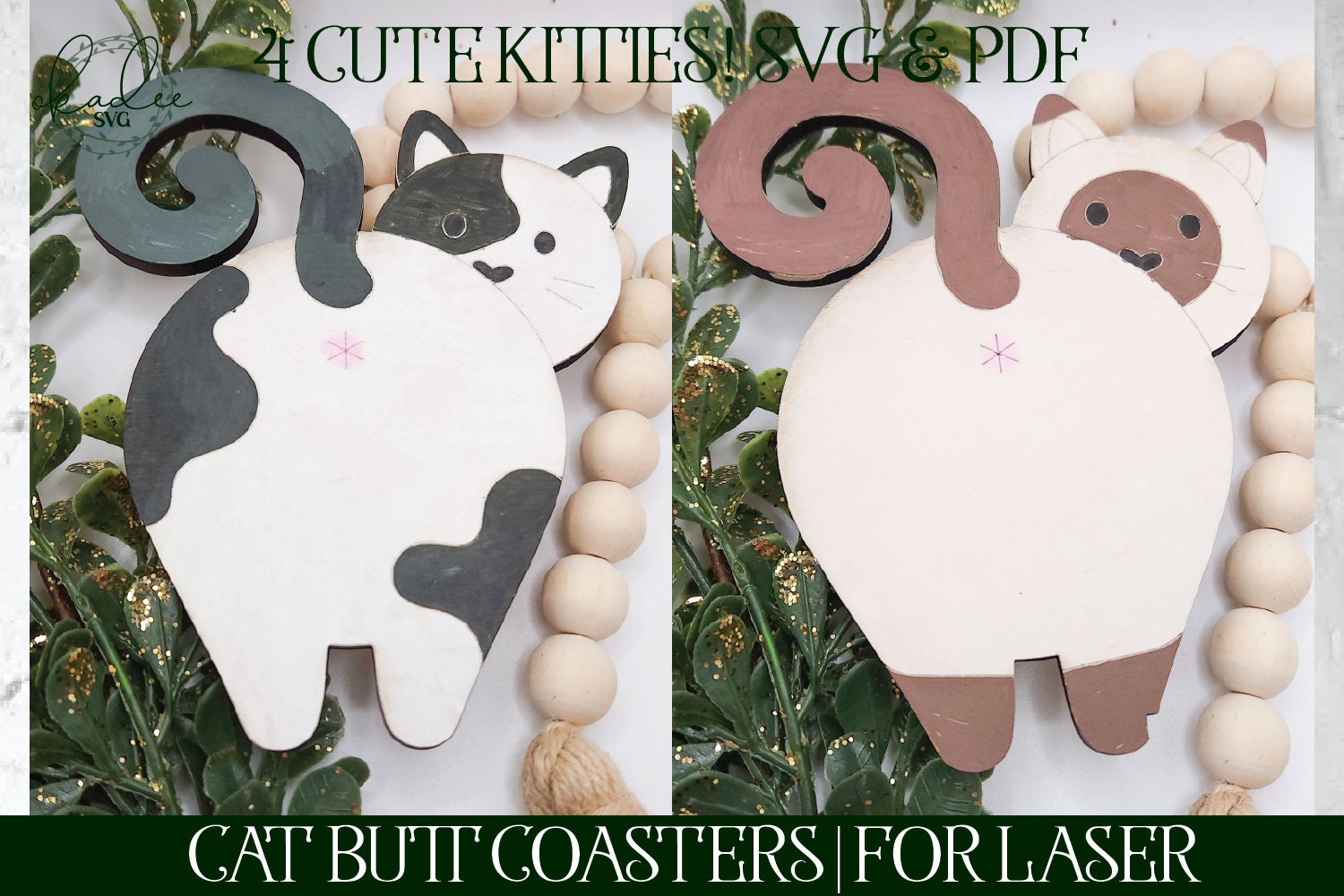 Cat Butt Coaster, Laser Cut File, Coaster SVG, Glowforge File, Laser ...