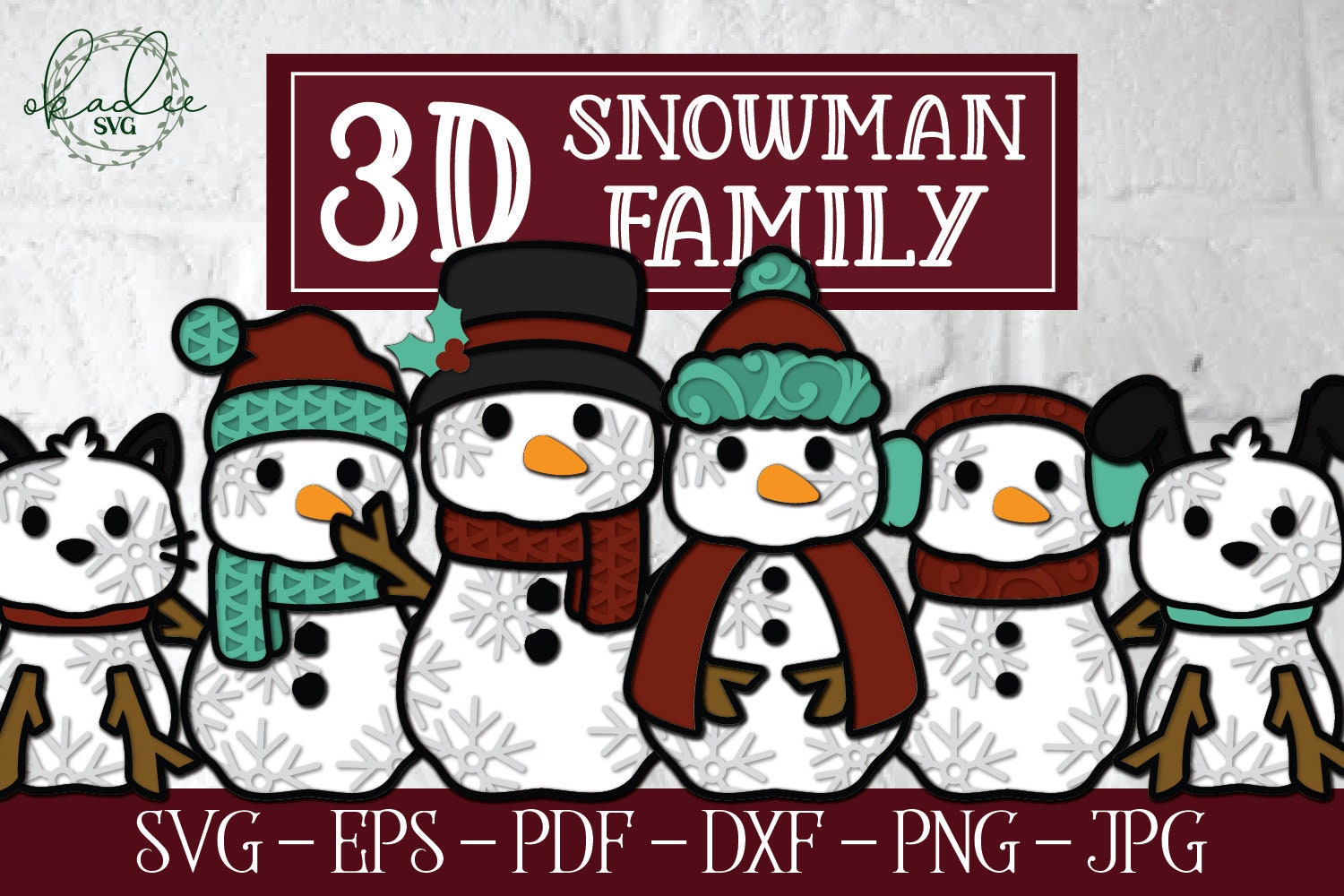 3D Snowman Family SVG 3D Layered Snowman Svg 3D Snowman Svg | Etsy