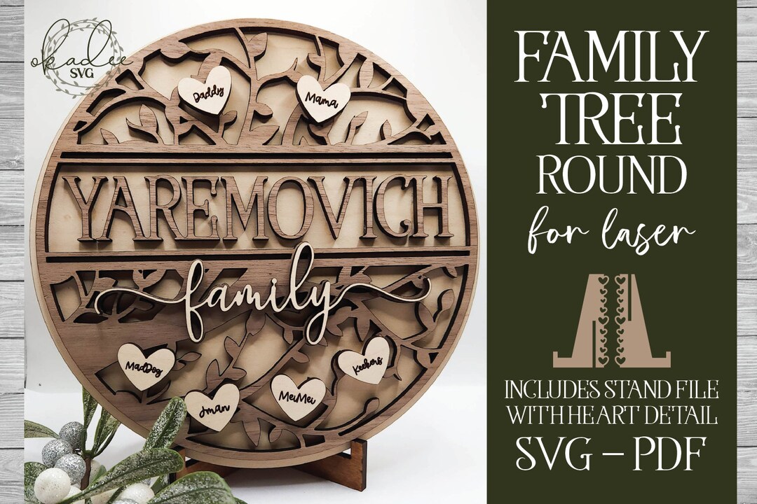 Laser Monogram File, Monogram Cut File, Laser Family Tree, Family Tree ...