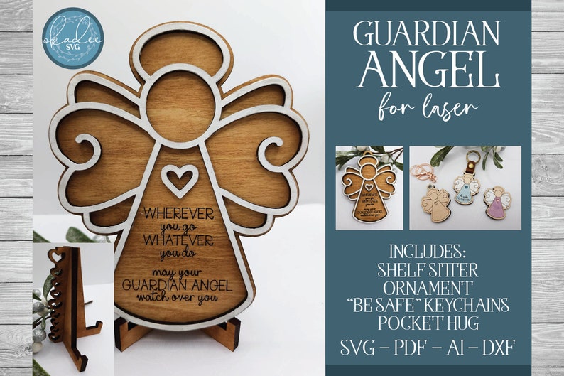 Guardian Angel SVG, Laser Cut Angel, Laser Cut File, Glowforge File ...