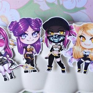 Cute Chibi KDA Popstars Anime PC Gamer Vinyl Waterproof Stickers for ...