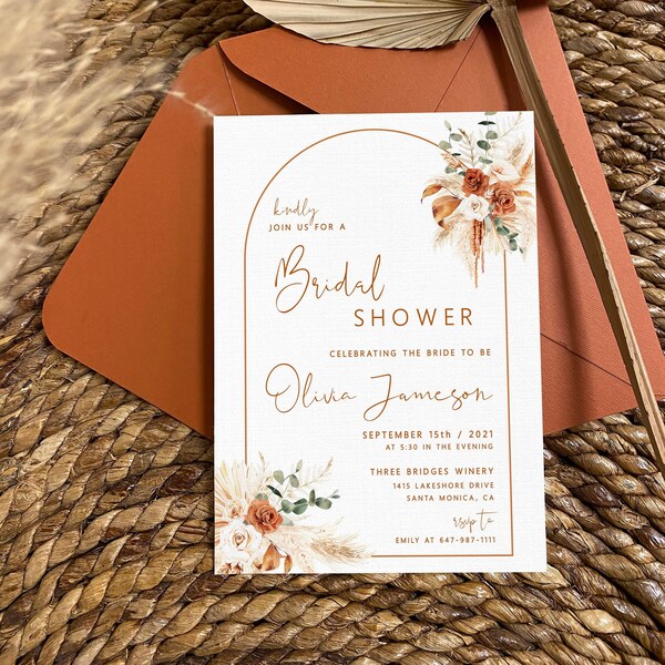 Boho Bridal Shower Invitation - Etsy