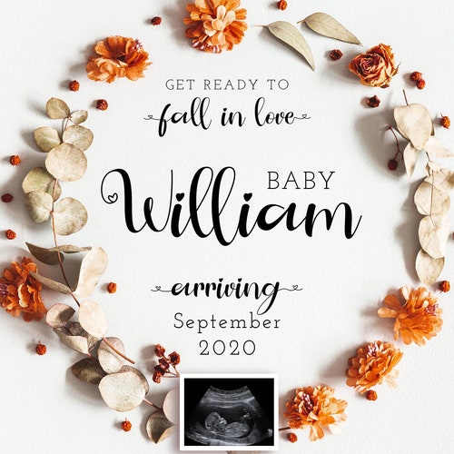 Editable Fall Pregnancy Announcement Digital October - Etsy