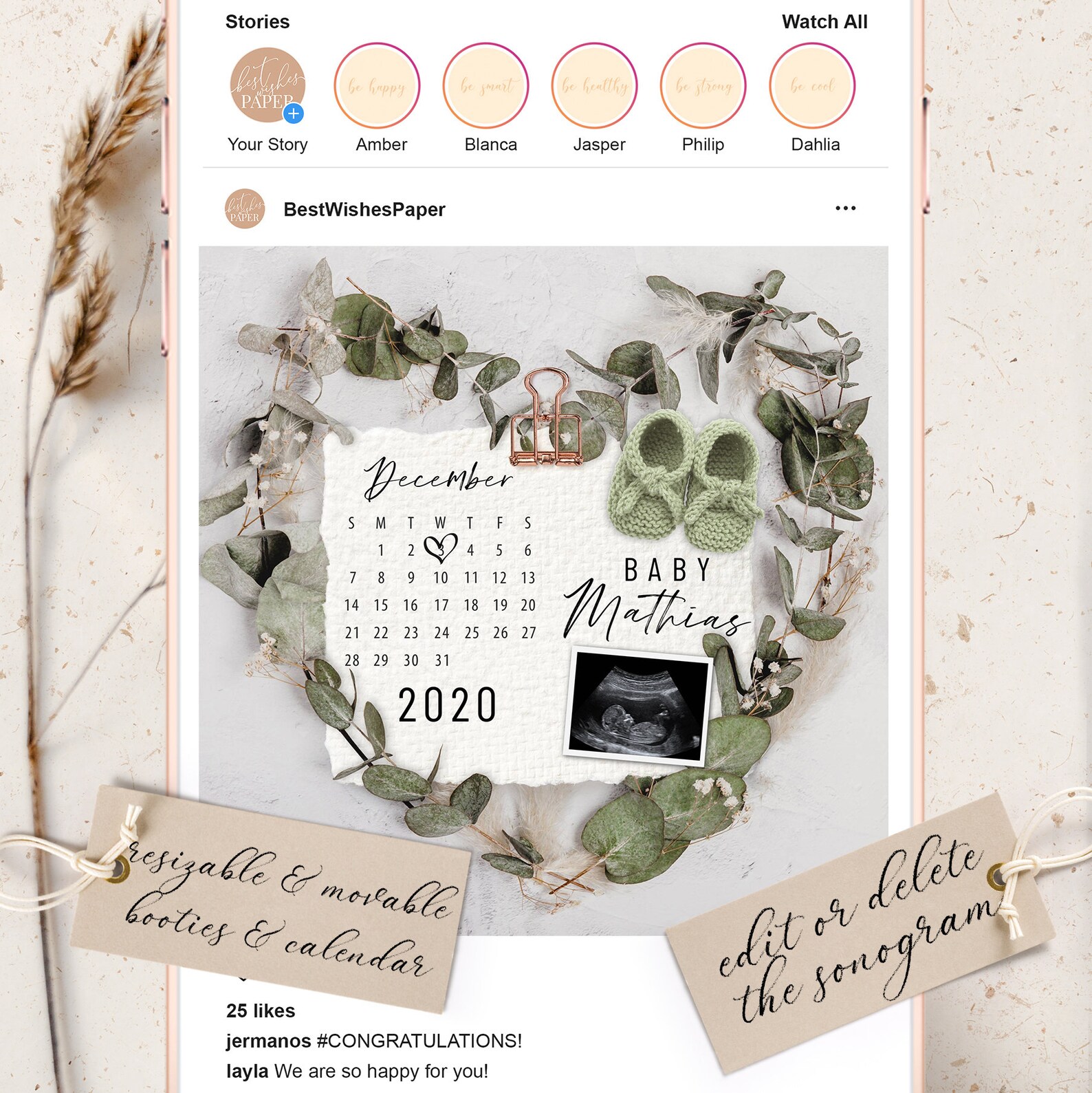 Digital Pregnancy Announcement Editable Digital Baby - Etsy Canada