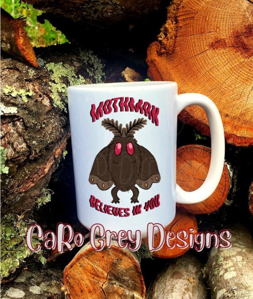 Mothman Believes in You 15oz Coffee Mug Cryptid Urban Legend Ceramic ...