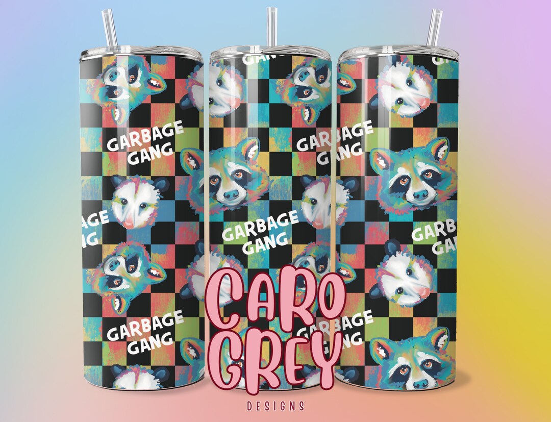 Garbage Gang 20 Oz Sub Tumbler | Possum Racoon Stainless Water Bottle ...