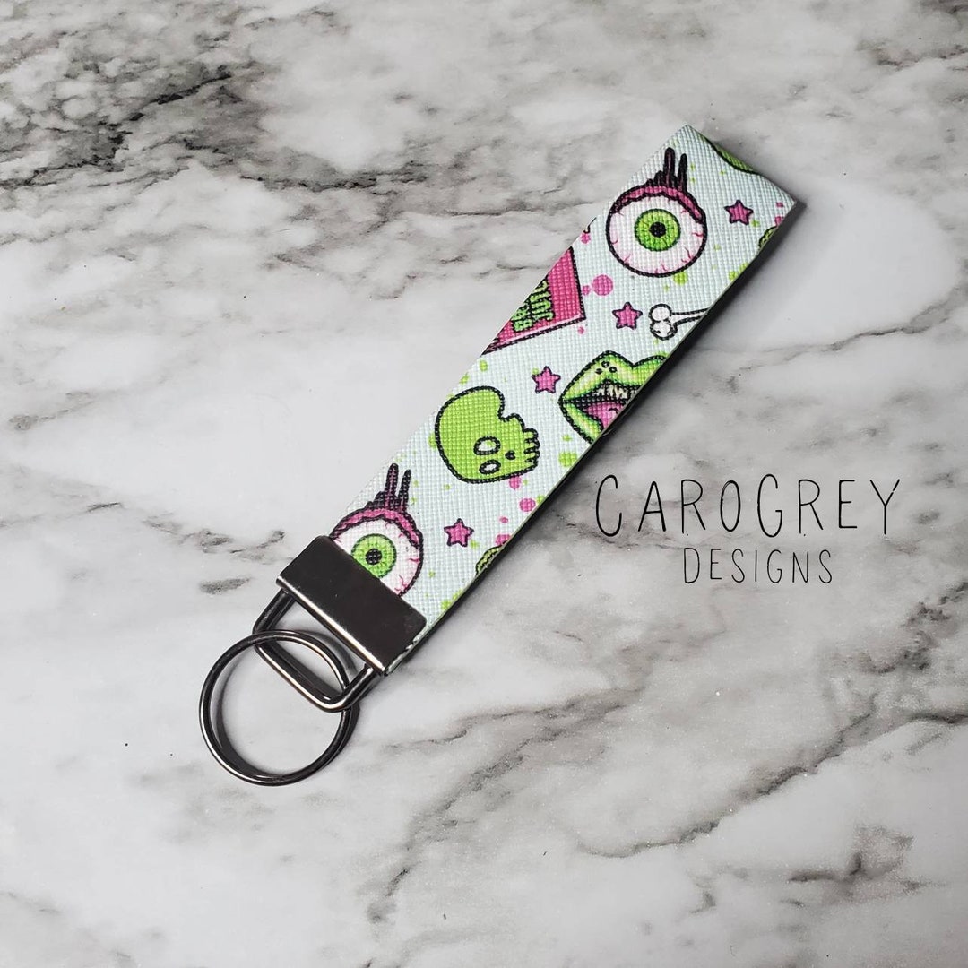 Living Dead Girl Keyfob Cute Zombie Key Fob Undead Horror Faux Leather ...