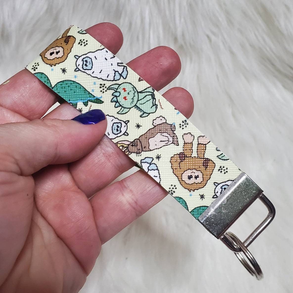 Cute Cryptic Keyfob Urban Legend Monster Faux Leather | Etsy