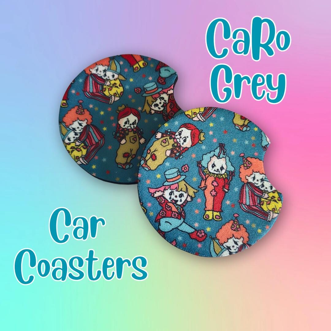 Cutie Pie Clowns Coasters | Jester Babies Cup Holder| Colorful Cute ...