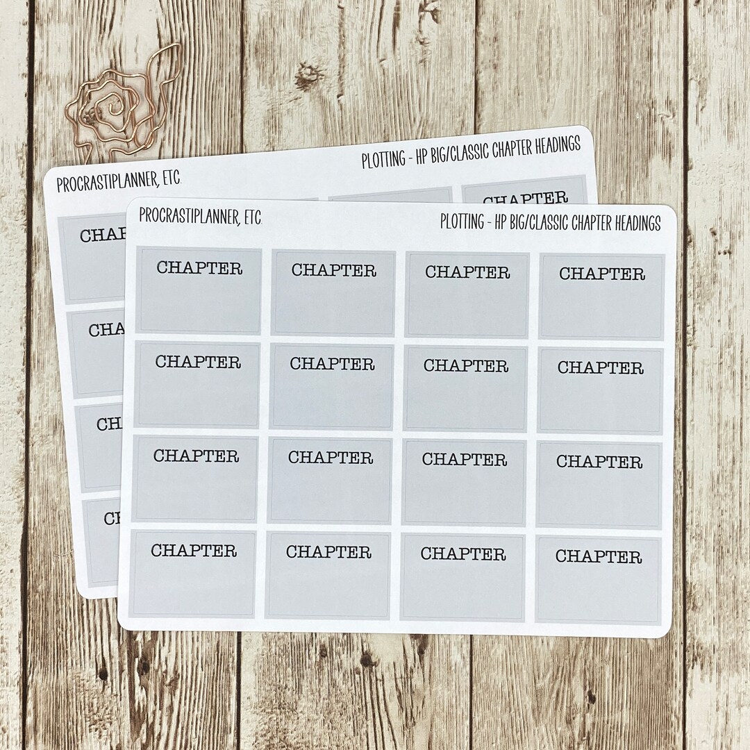 Plotting - Chapter & Scene Headings Planner Stickers - Etsy