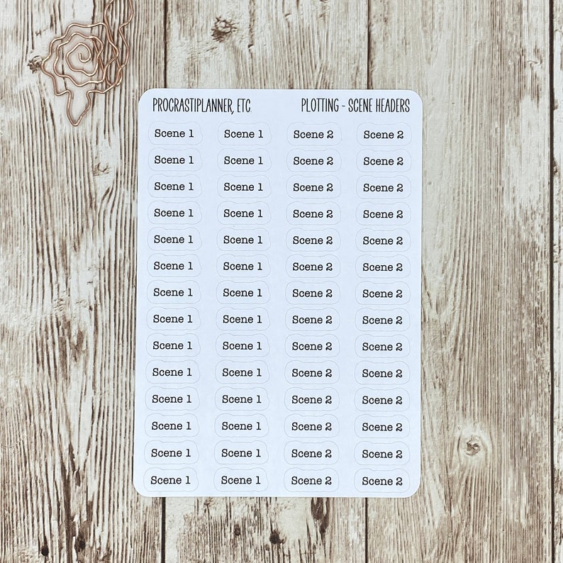 Plotting - Scene Numbers 1 and 2 Headers Planner Stickers - Etsy
