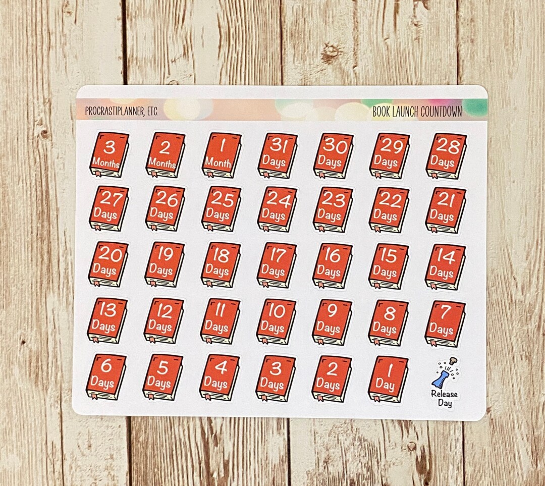 Book Launch - 30 Day Book Launch Countdown Planner Stickers - Etsy