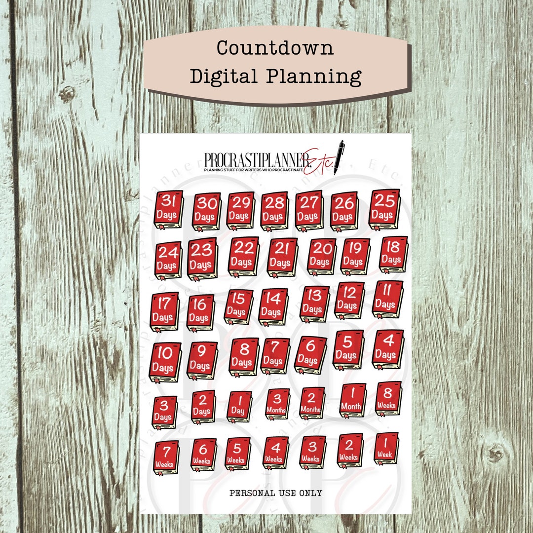 Digital - Book Release Countdown Pre-cropped Goodnotes and PNG Digital ...
