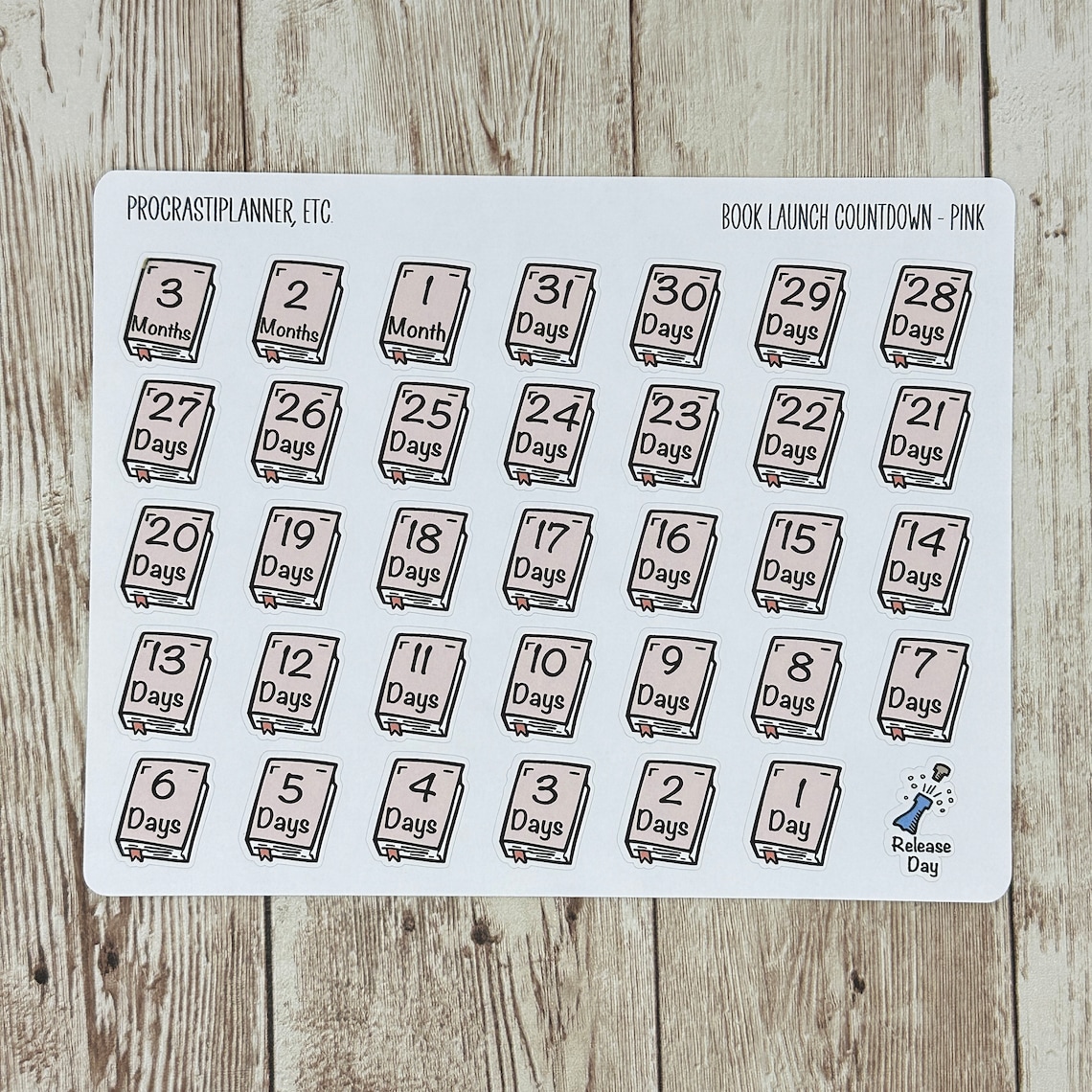 Book Launch Pink 30 Day Book Launch Countdown Planner - Etsy