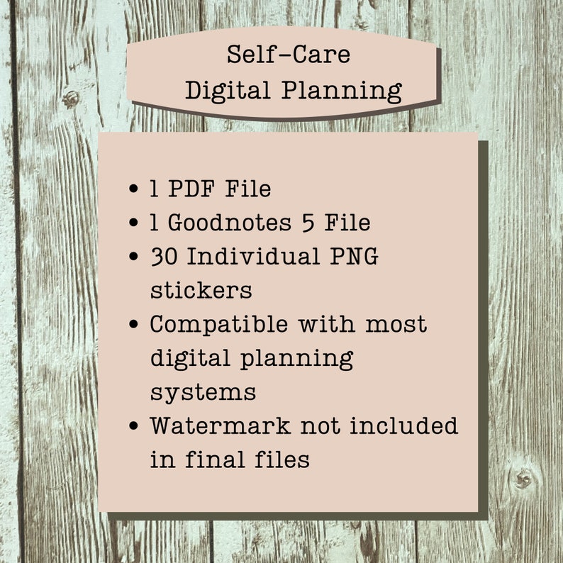 Digital Self-care Pre-cropped Goodnotes and PNG Digital - Etsy