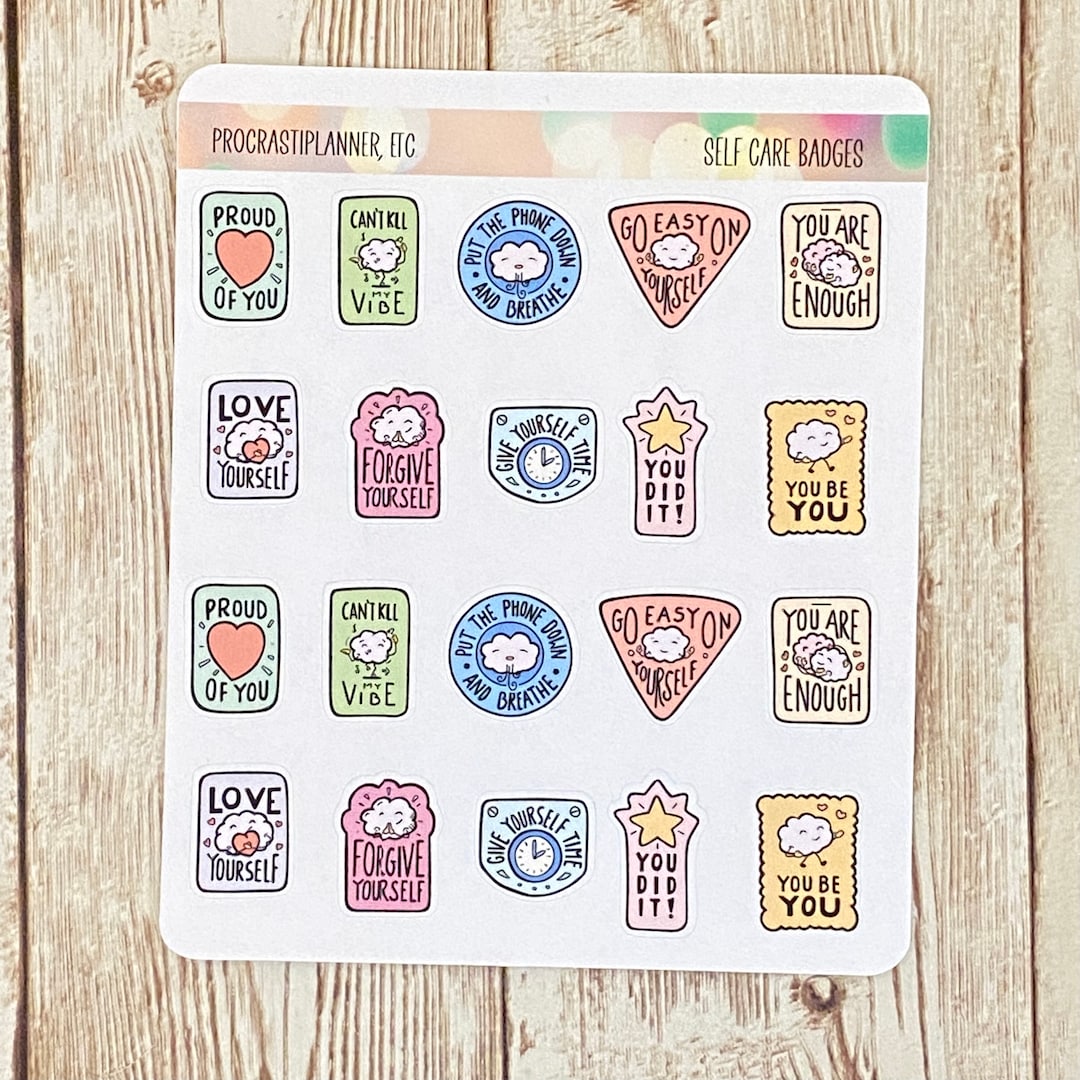 Self-care Badge Planner Stickers for Habit Tracking or Journaling - Etsy