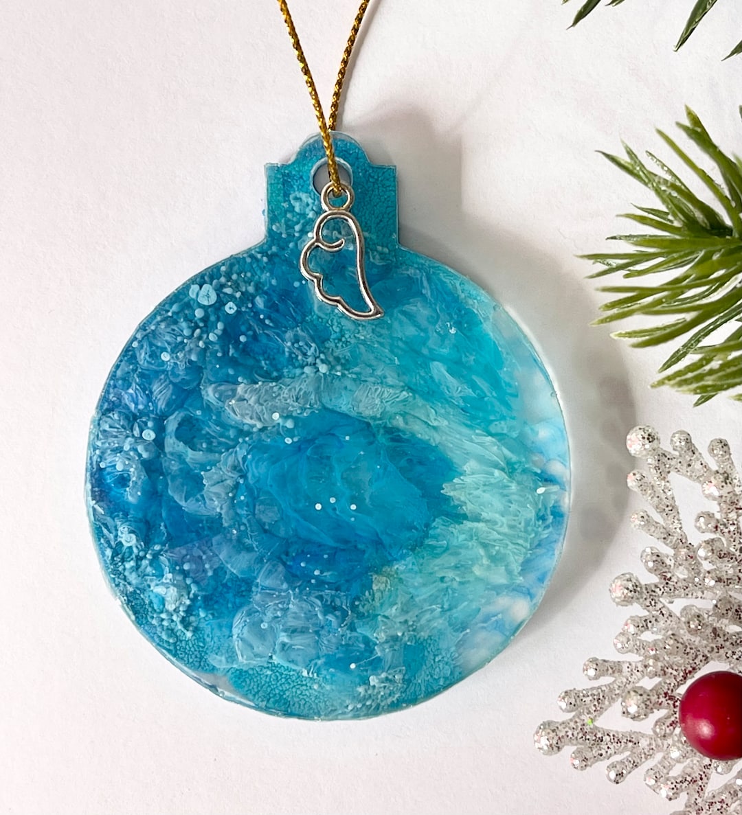 Alcohol Ink Christmas Tree Ornaments Resin Ornaments, Alcohol Ink Art ...