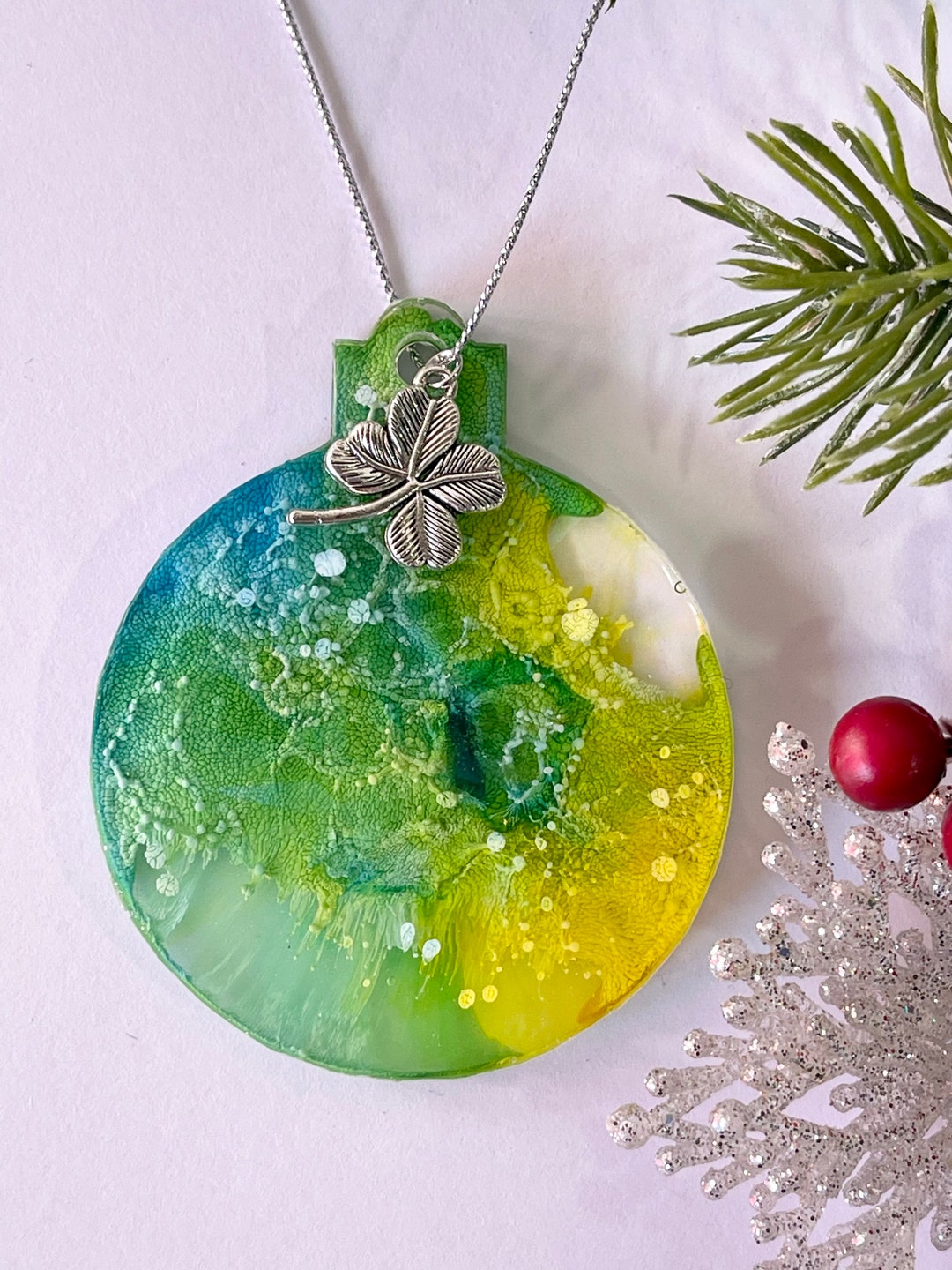 Alcohol Ink Christmas Tree Ornaments Resin Ornaments, Alcohol Ink Art ...