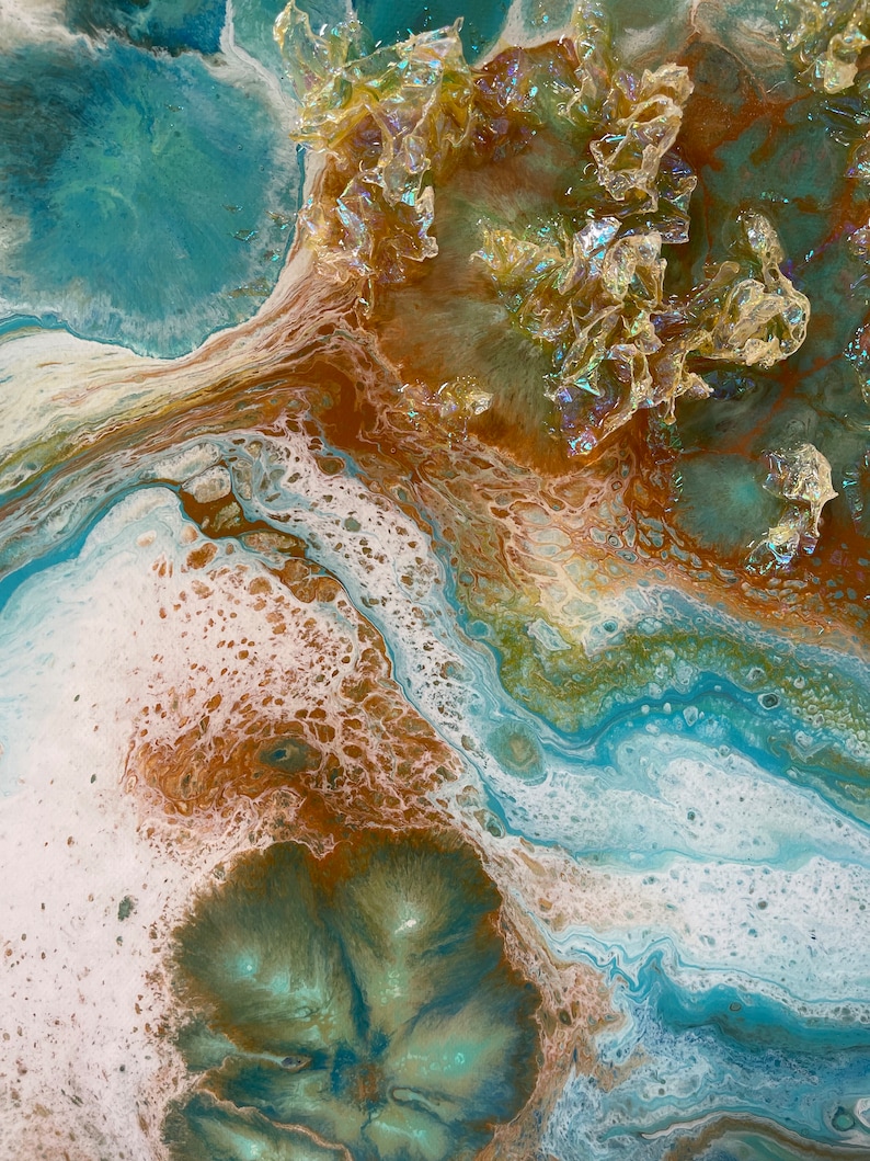 RIVER ROCK, Fluid Acrylic, ORIGINAL Painting - Etsy