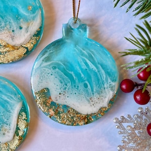 Beachwave Ornaments |ocean Inspired Ornaments | Resin Ornaments, Tree ...