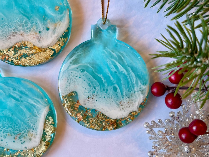 Beachwave Ornaments |ocean Inspired Ornaments | Resin Ornaments, Tree ...