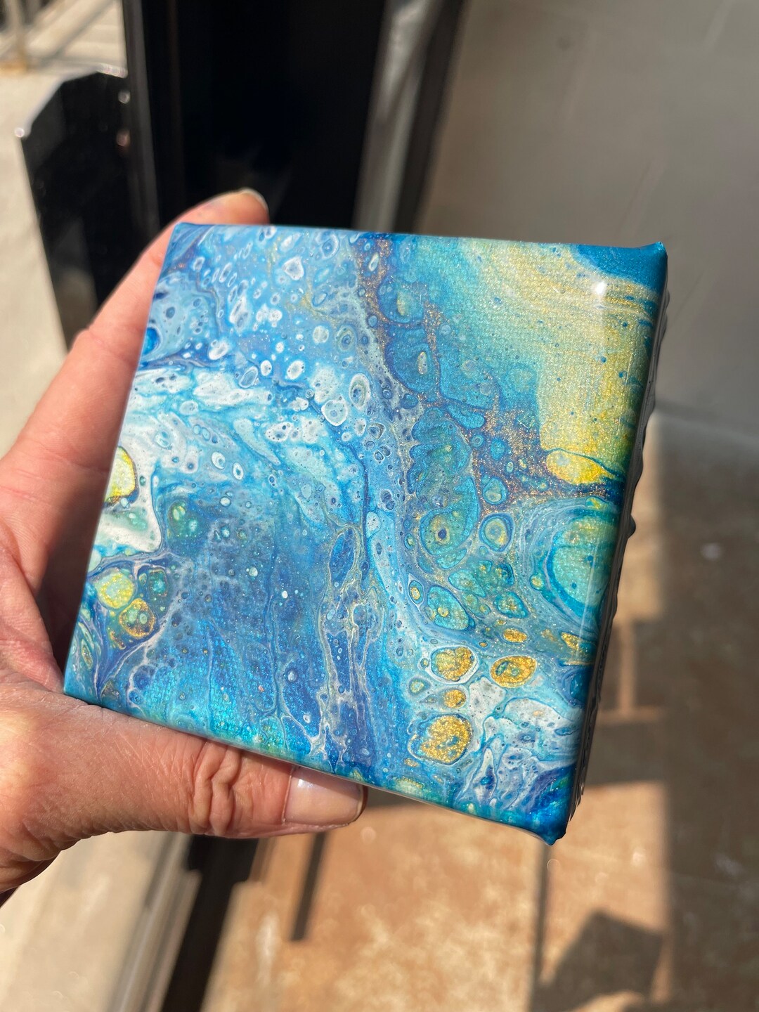 MINDFUL MAGNET, Fluid Acrylic, ORIGINAL Painting, Magnet - Etsy