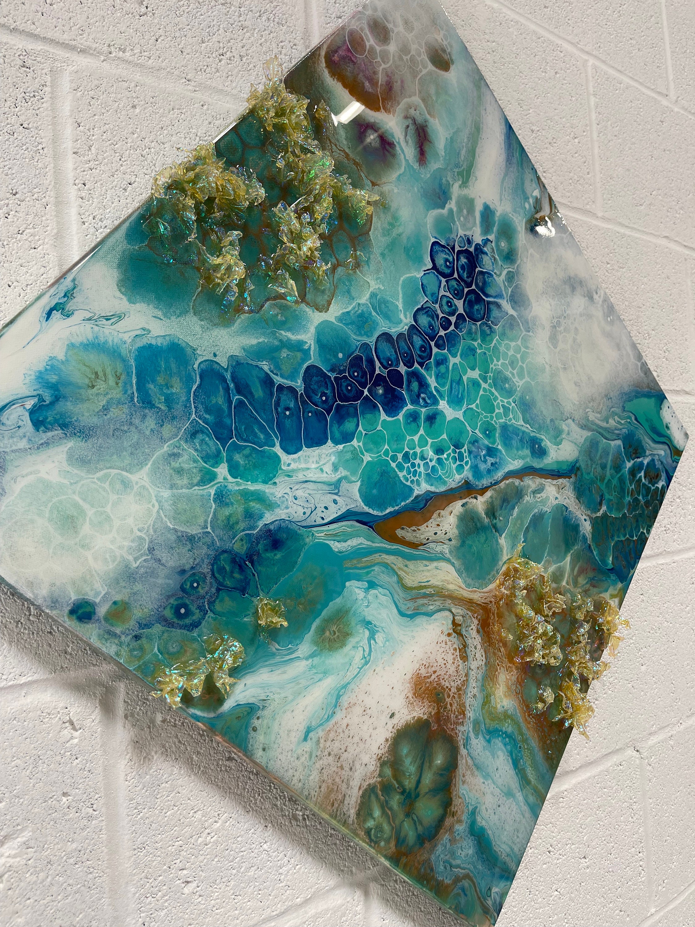 RIVER ROCK, Fluid Acrylic, ORIGINAL Painting - Etsy