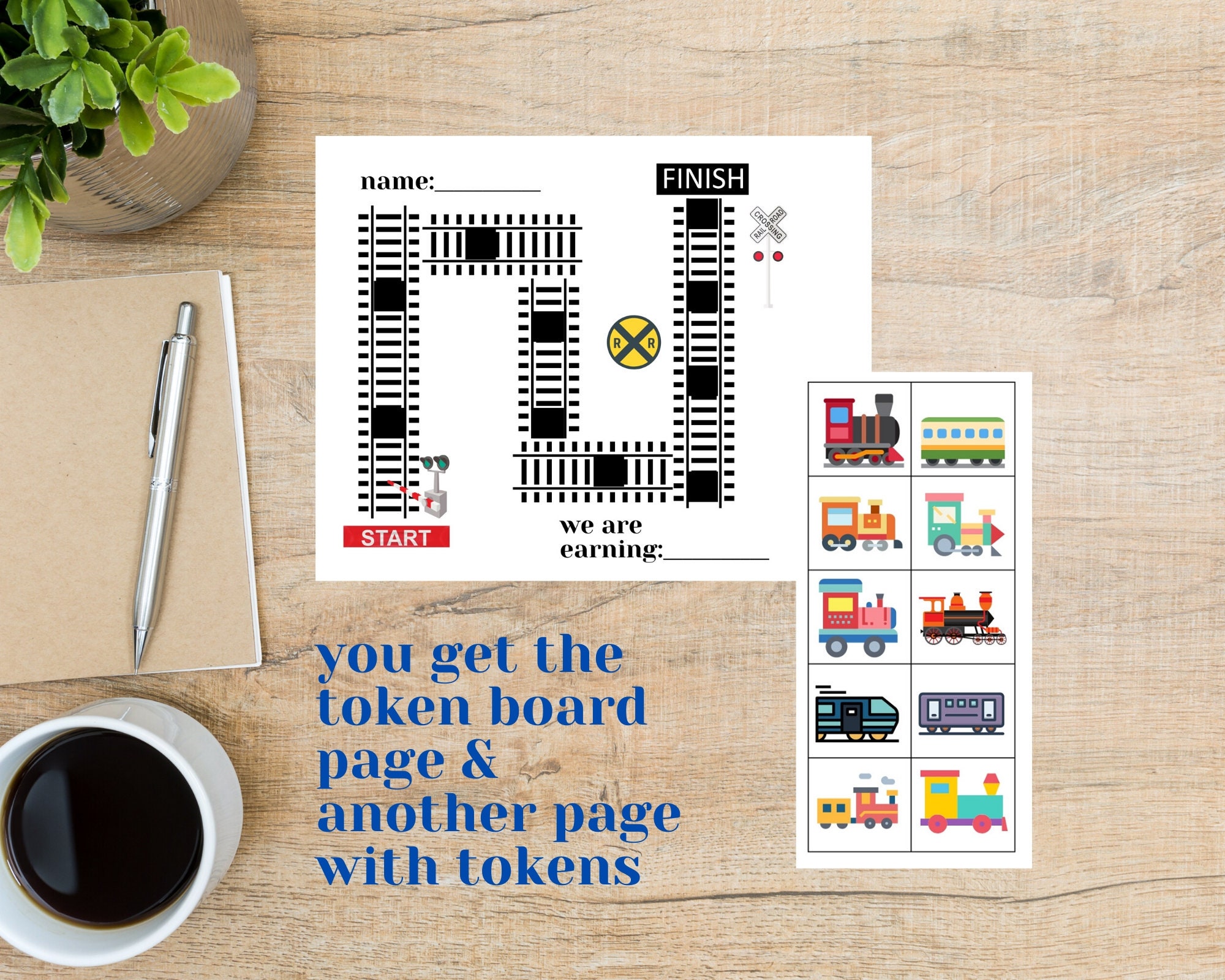 Token Board Printable Train Theme Reinforcer Chart for | Etsy