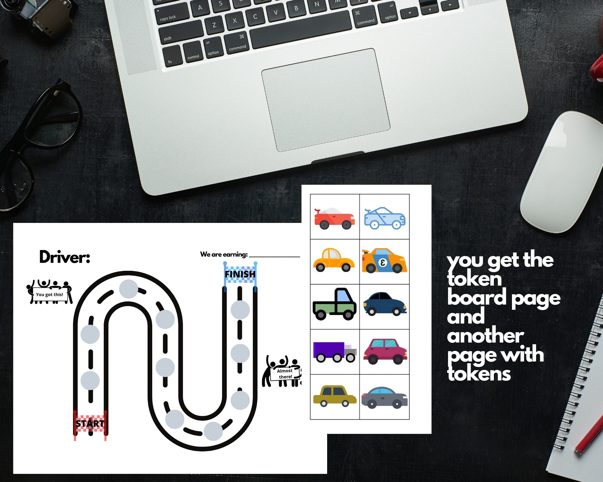 Token Board Printable Car Track Theme Reinforcer Chart for - Etsy