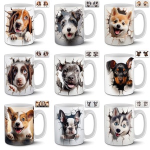 90 3D Dog Mug Design Bundle. PNG 11oz Mug Sublimation Designs. 60 Dog ...