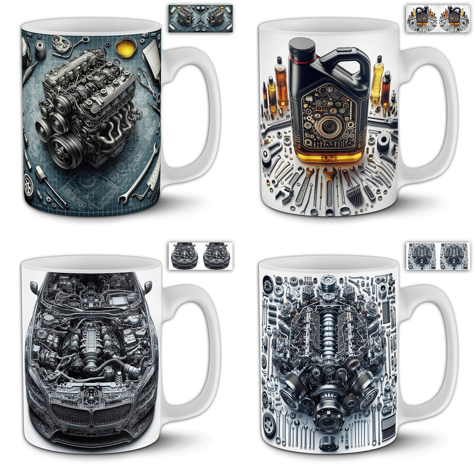 15 3D Car Mechanic 11oz Mug Design Bundle. PNG Sublimation Mug Wraps ...