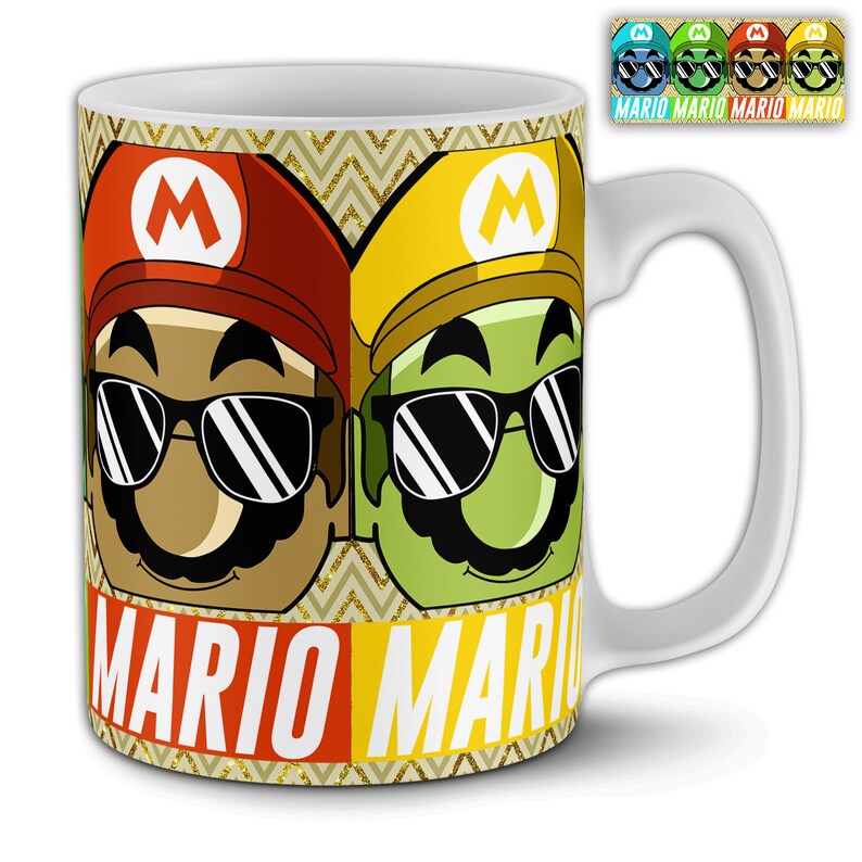 60 Mario Mug Design Bundle. Super Mario Game PNG 11oz Mug Sublimation ...