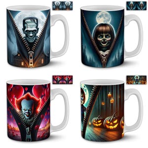 20+ 3D Halloween Horror 11oz Mug Design Bundle. PNG Sublimation Mug ...
