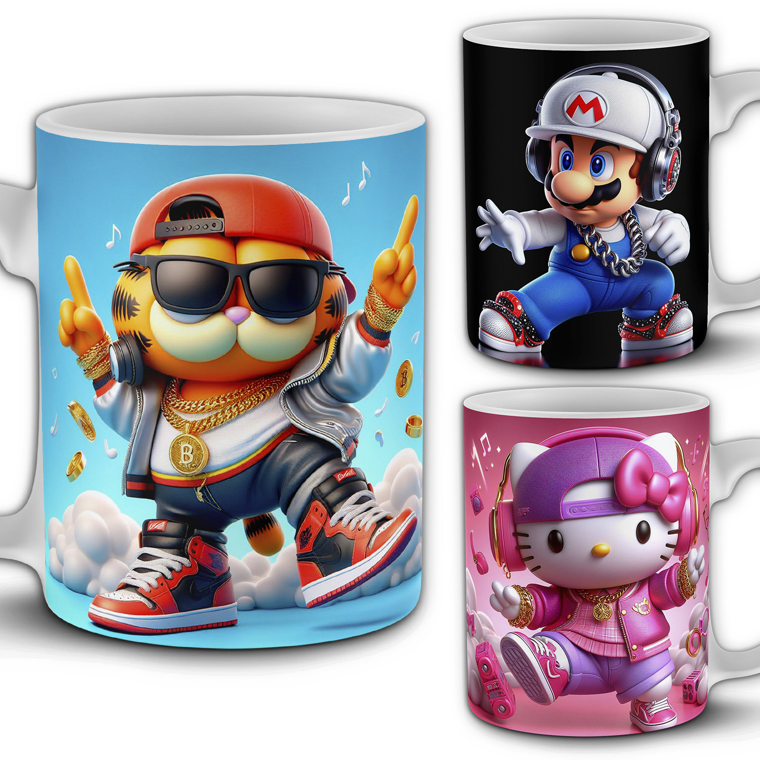 3D Chibi Cartoon Hip Hop Mug Design Bundle. 30 PNG Sublimation Designs ...