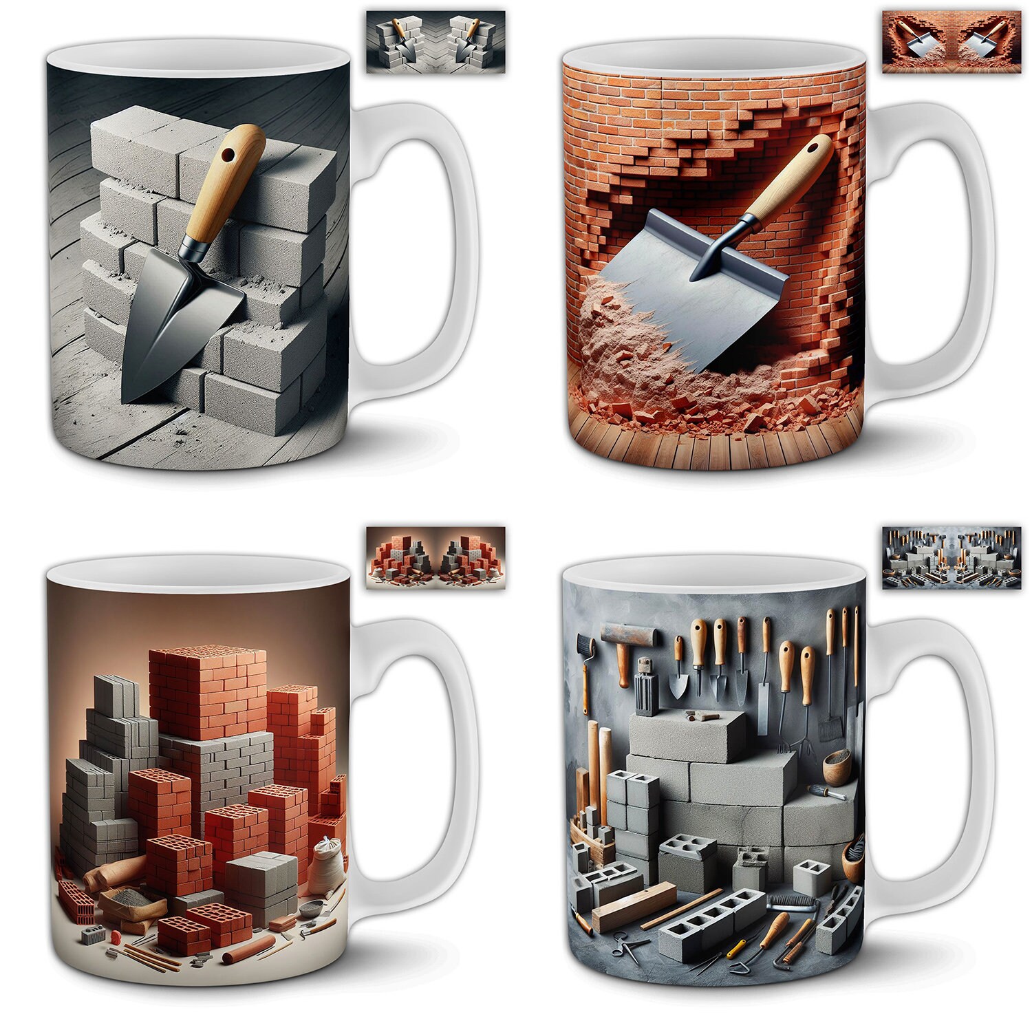 15 Construction Tools Mug Design Bundle. 3D PNG Sublimation 11oz Mug ...