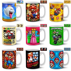60+ Mario Mug Design Bundle. Super Mario Game PNG 11oz Mug Sublimation ...