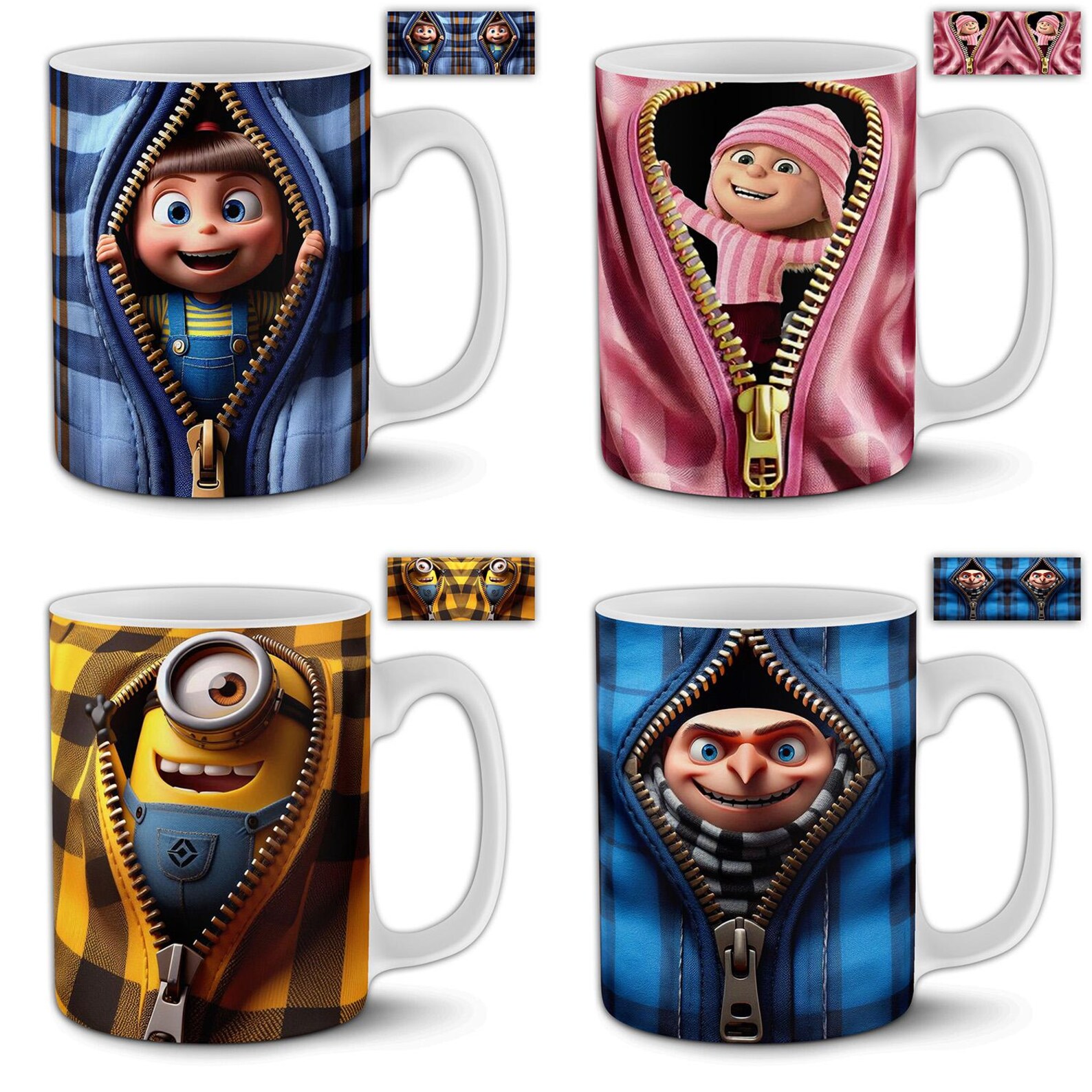 3D Despicable Cartoon 11oz Mug Design Bundle. 20 PNG Sublimation Mug ...