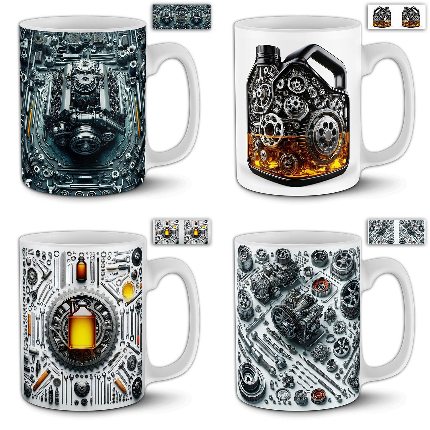15 3D Car Mechanic 11oz Mug Design Bundle. PNG Sublimation Mug Wraps ...