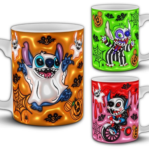 3D Cartoon Emotions 11oz Mug Design Bundle. 9 PNG Sublimation Mug Wraps ...