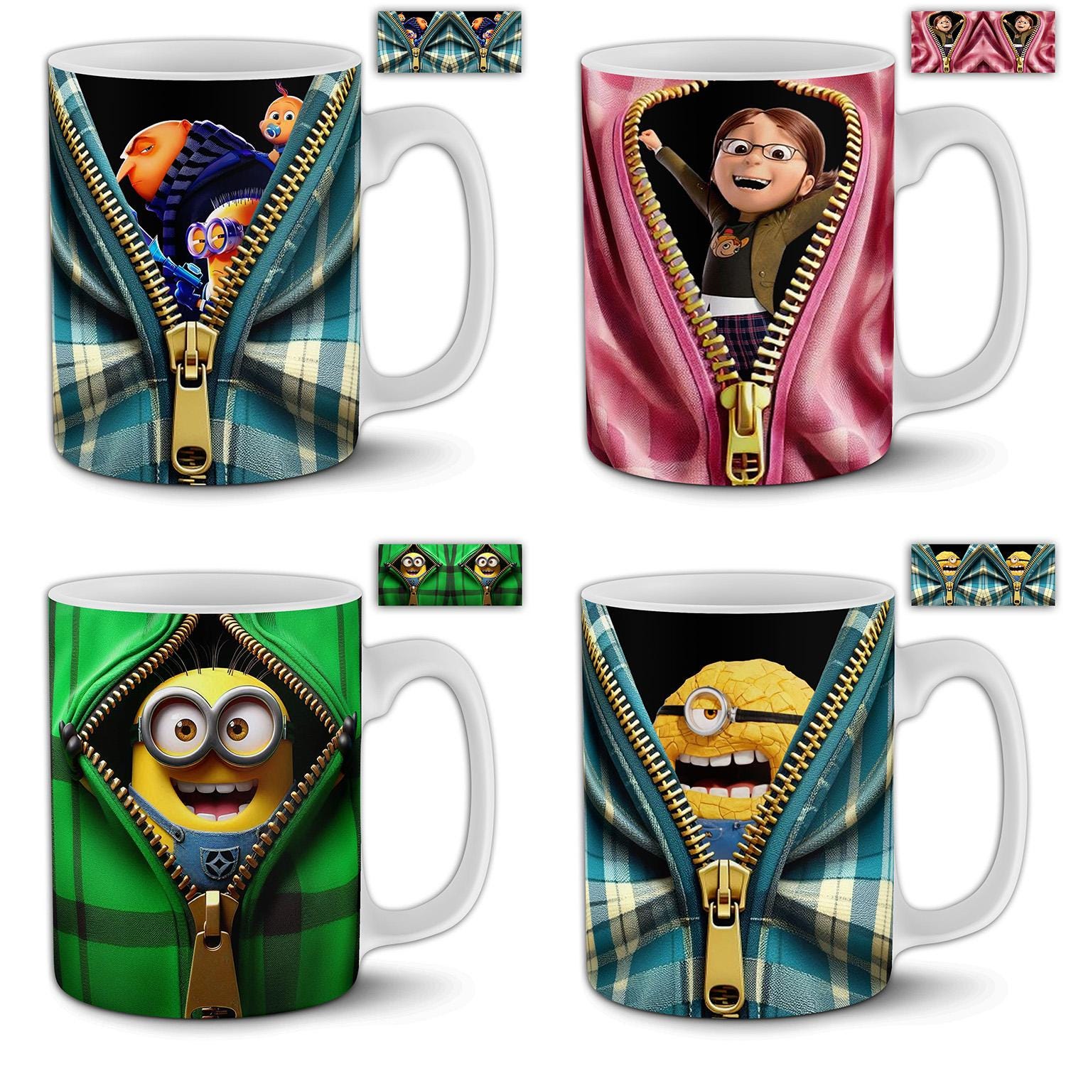 3D Despicable Cartoon 11oz Mug Design Bundle. 20 PNG Sublimation Mug ...