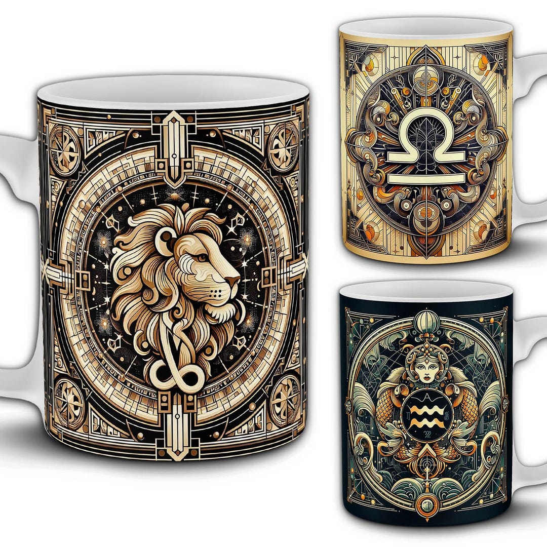 Zodiac Sign 11oz Mug Design Bundle. 24 Astrological Sign PNG ...