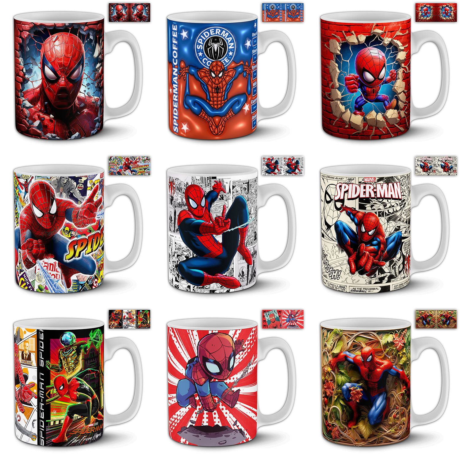 50+ Spiderman Mug Design Bundle. Superhero 11oz Mug Sublimation Designs ...