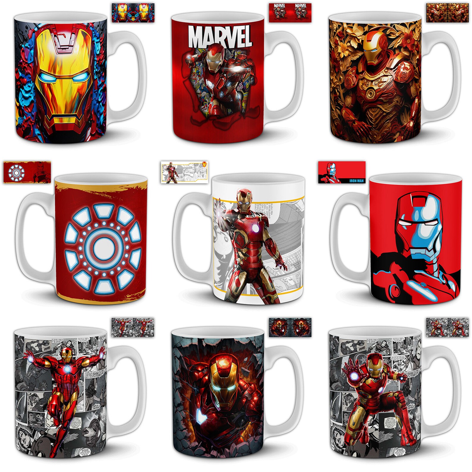 29 Iron Man Mug Design Bundle. Superhero 11oz Mug Sublimation Designs ...