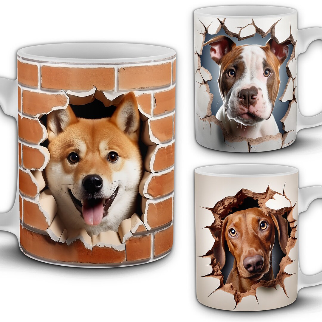 90+ 3D Dog Mug Design Bundle. PNG 11oz Mug Sublimation Designs. 60 Dog ...