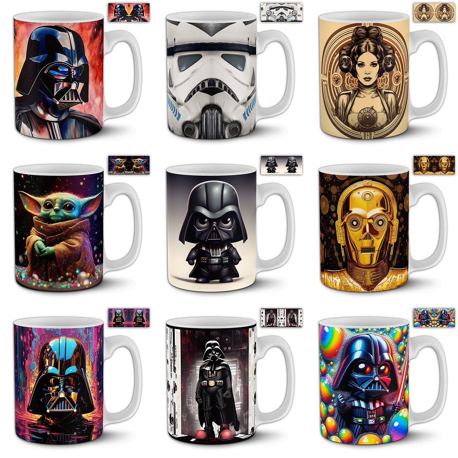 70 3D Star Wars 11oz Mug Design Bundle. PNG Sublimation Pack. Mug Wraps ...